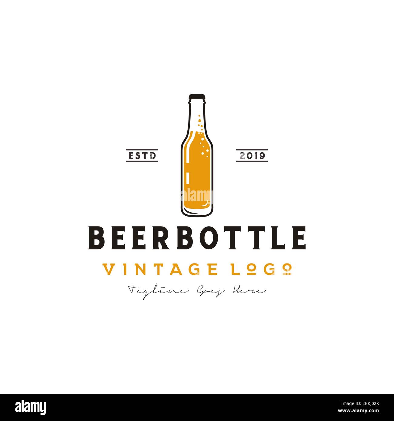 Simple Retro Beer Bottle Logo Design Stock Vector Image & Art - Alamy