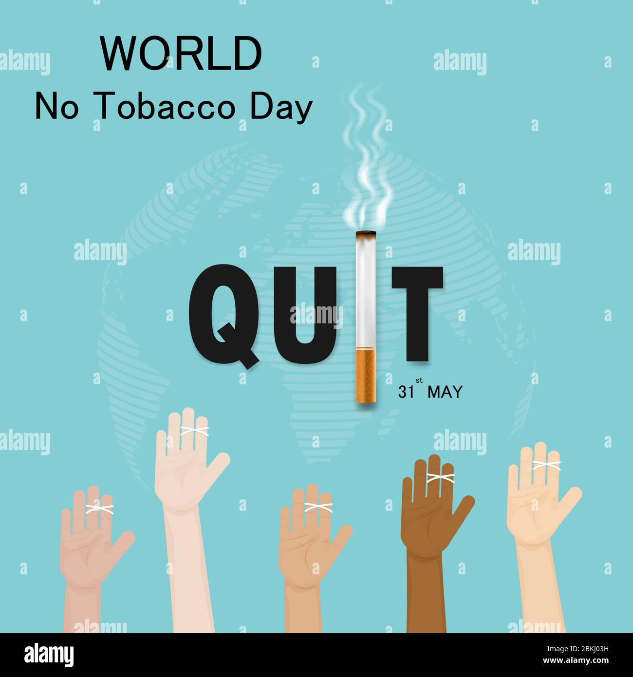 Human hands and cigarette.Quit Tobacco vector logo design template.May ...
