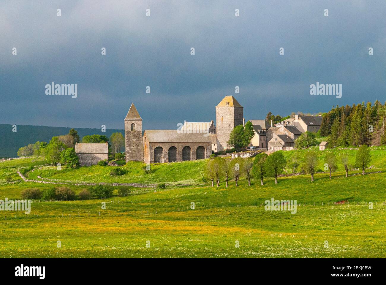 France, Aubrac plateau, village of Aubrac Stock Photo - Alamy