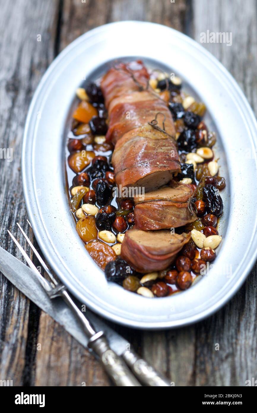 Boar fillet with dried fruits Stock Photo - Alamy