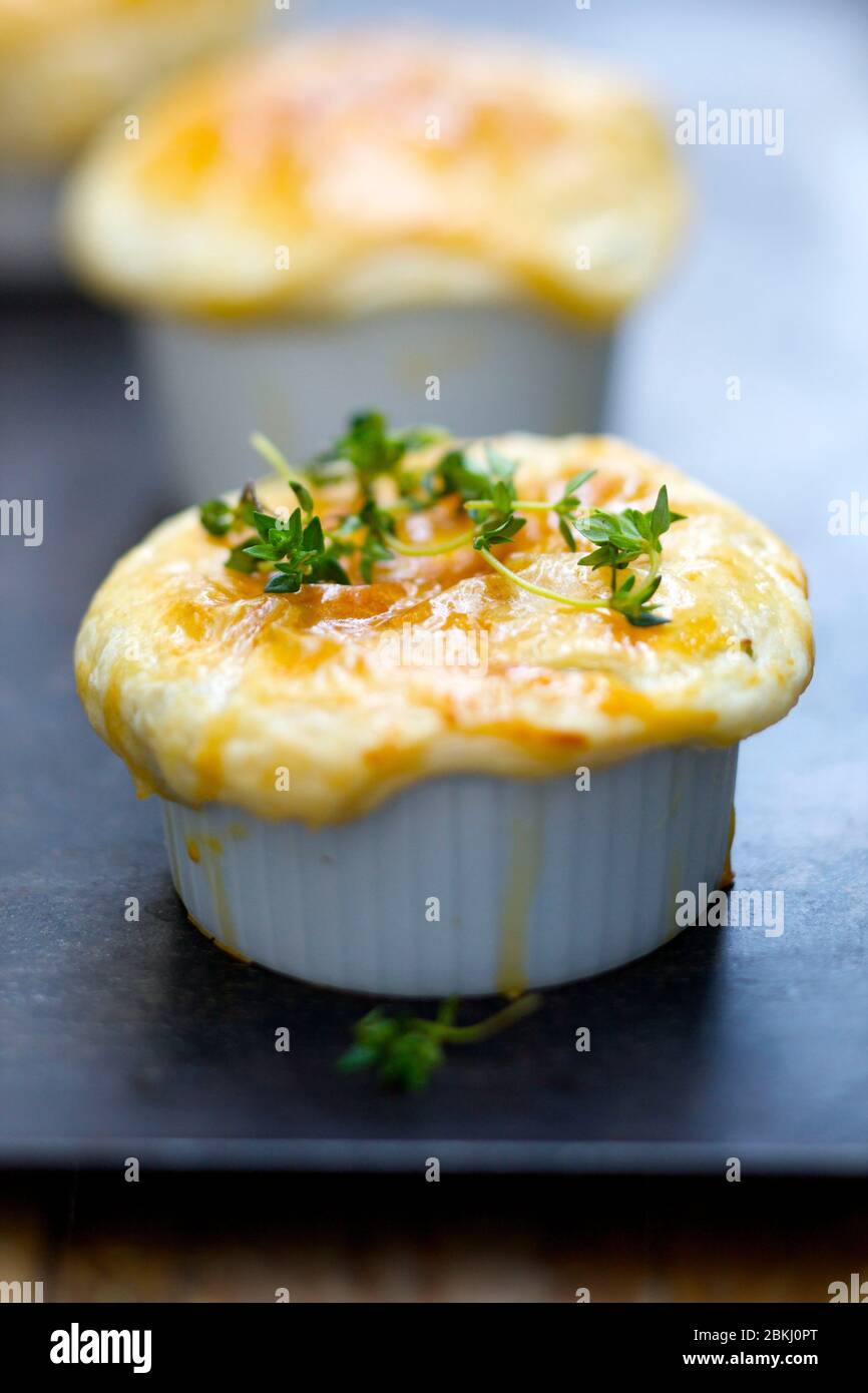 Wild boar pie with thyme sauce Stock Photo - Alamy