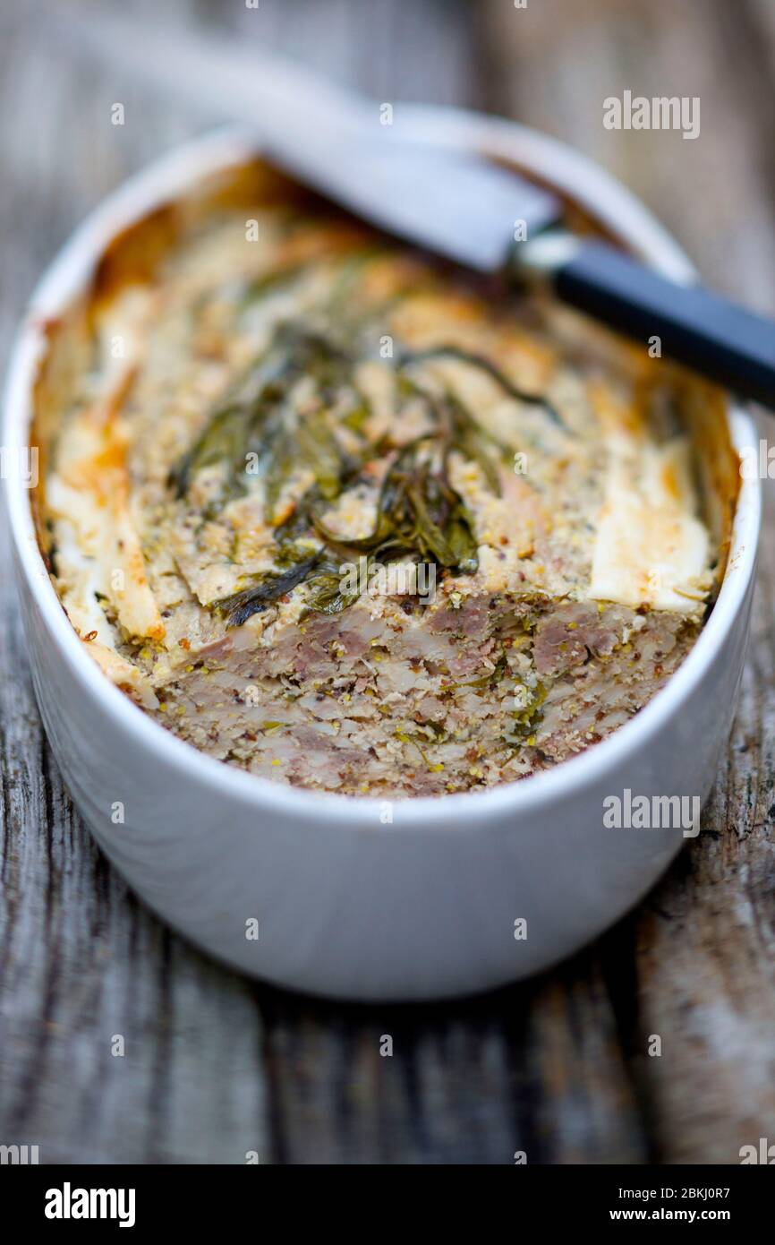 Rabbit terrine with mustard Stock Photo - Alamy