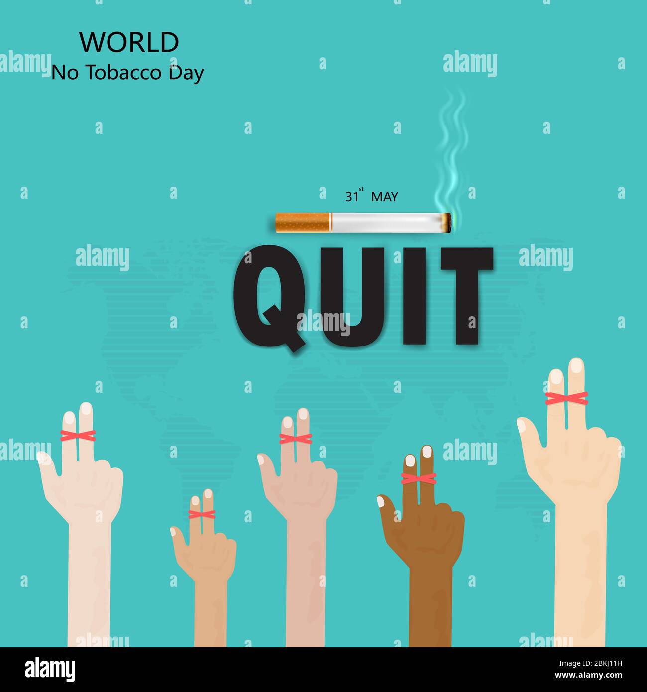 Human hands and cigarette.Quit Tobacco vector logo design template.May ...