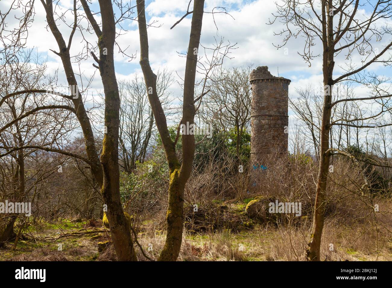 Mount Laura Tower a three story tower near Otterston Loch, Dalgety Bay ...