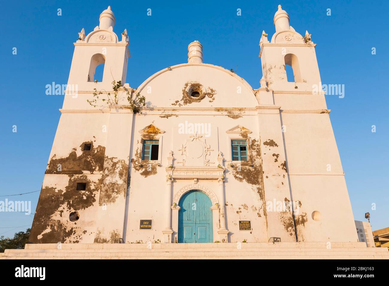 India, Daman and Diu Territory, District of Diu, sunny facade of Thomas ...
