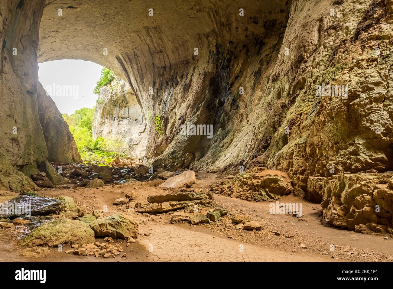 Bulgaria, Karlukovo, Prohodna cave known as the eyes of god Stock Photo ...