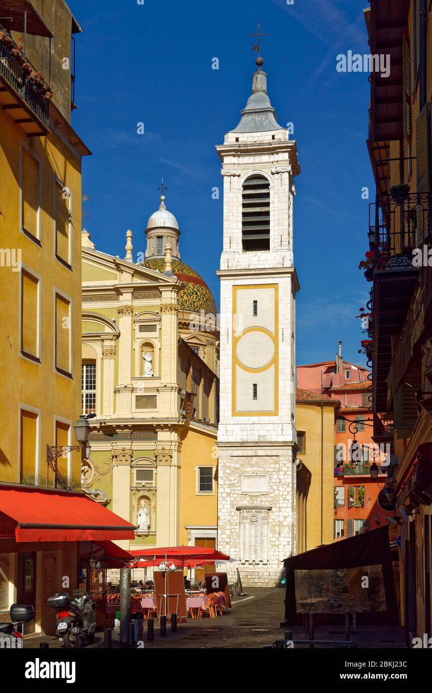 France, Alpes-Maritimes, Nice, old town, Rue Rossetti, Cathedral of St ...
