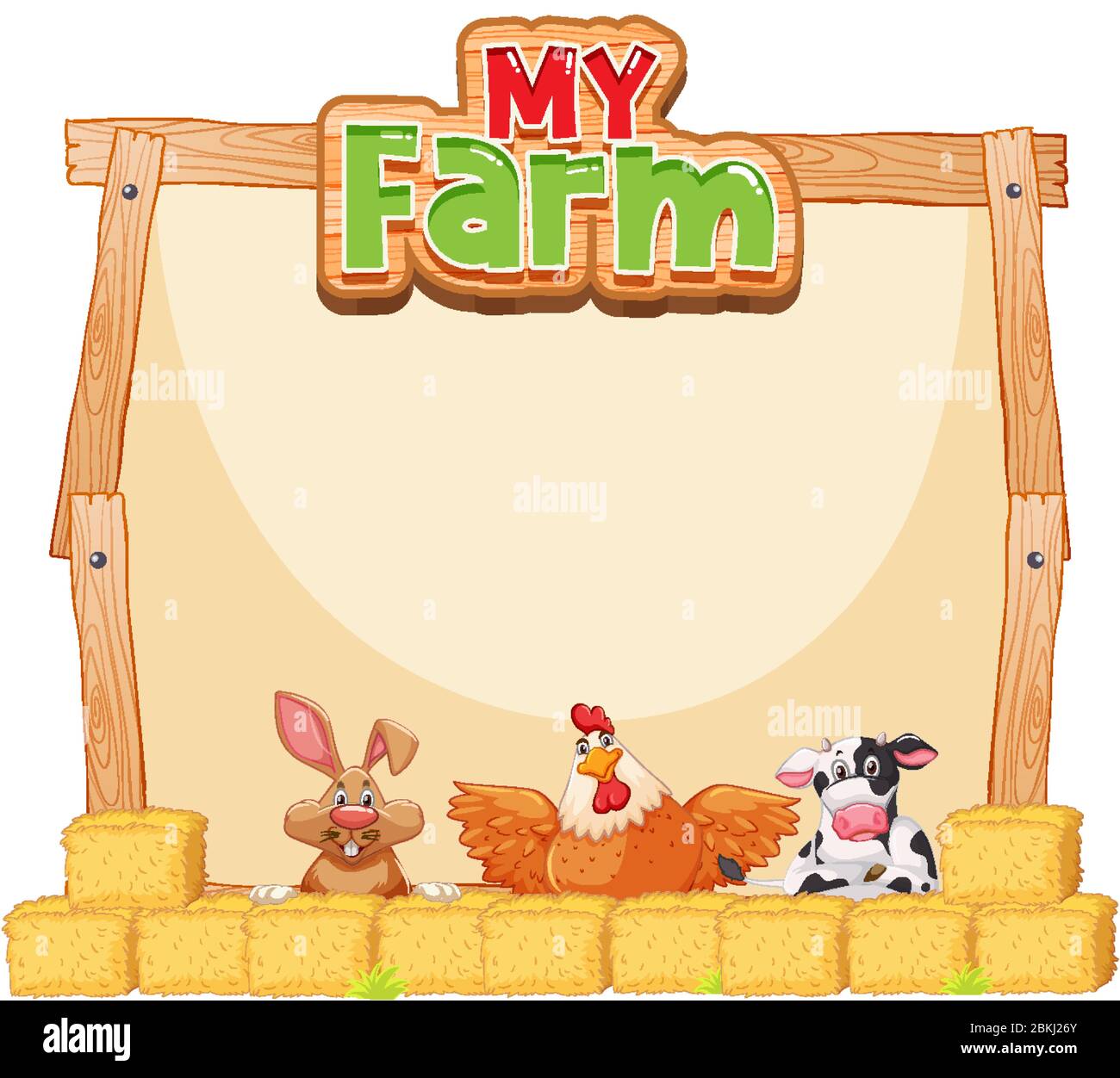 Border template design with farm animals illustration Stock Vector ...