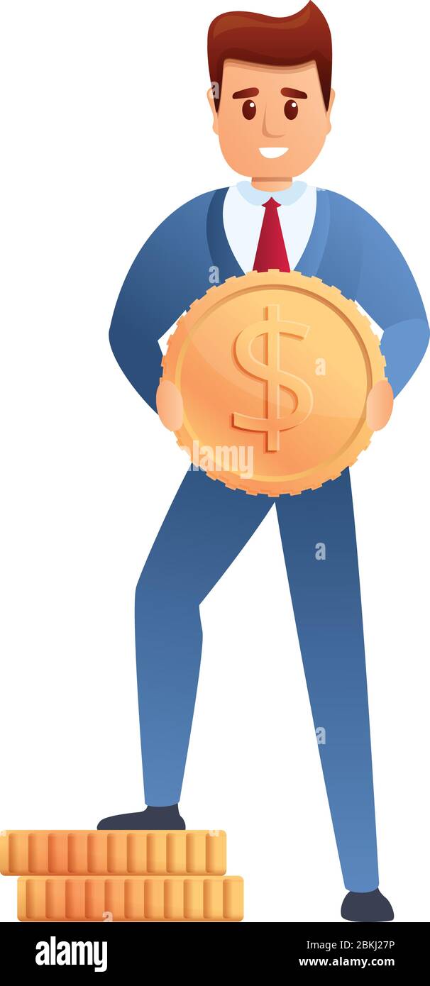 Business man with dollar cent icon. Cartoon of business man with dollar ...