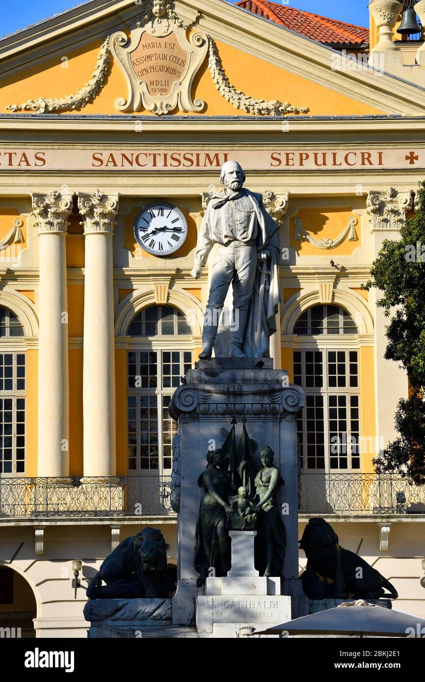 France, Alpes Maritimes, Nice, old town, Place Garibaldi, the statue of ...