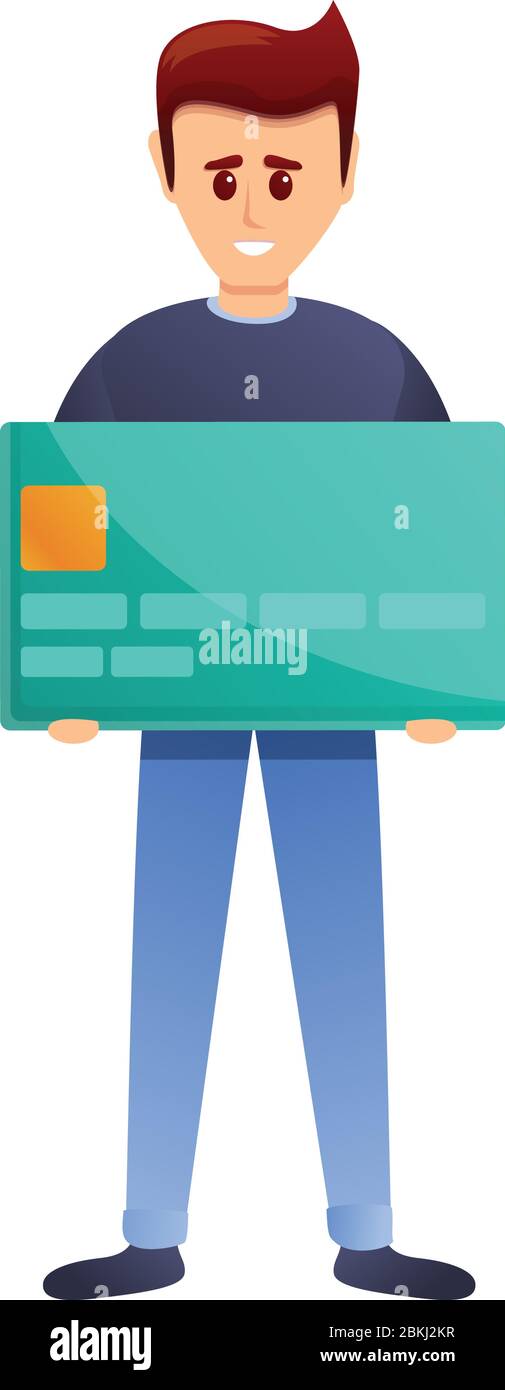 Man with card icon. Cartoon of man with card vector icon for web design ...