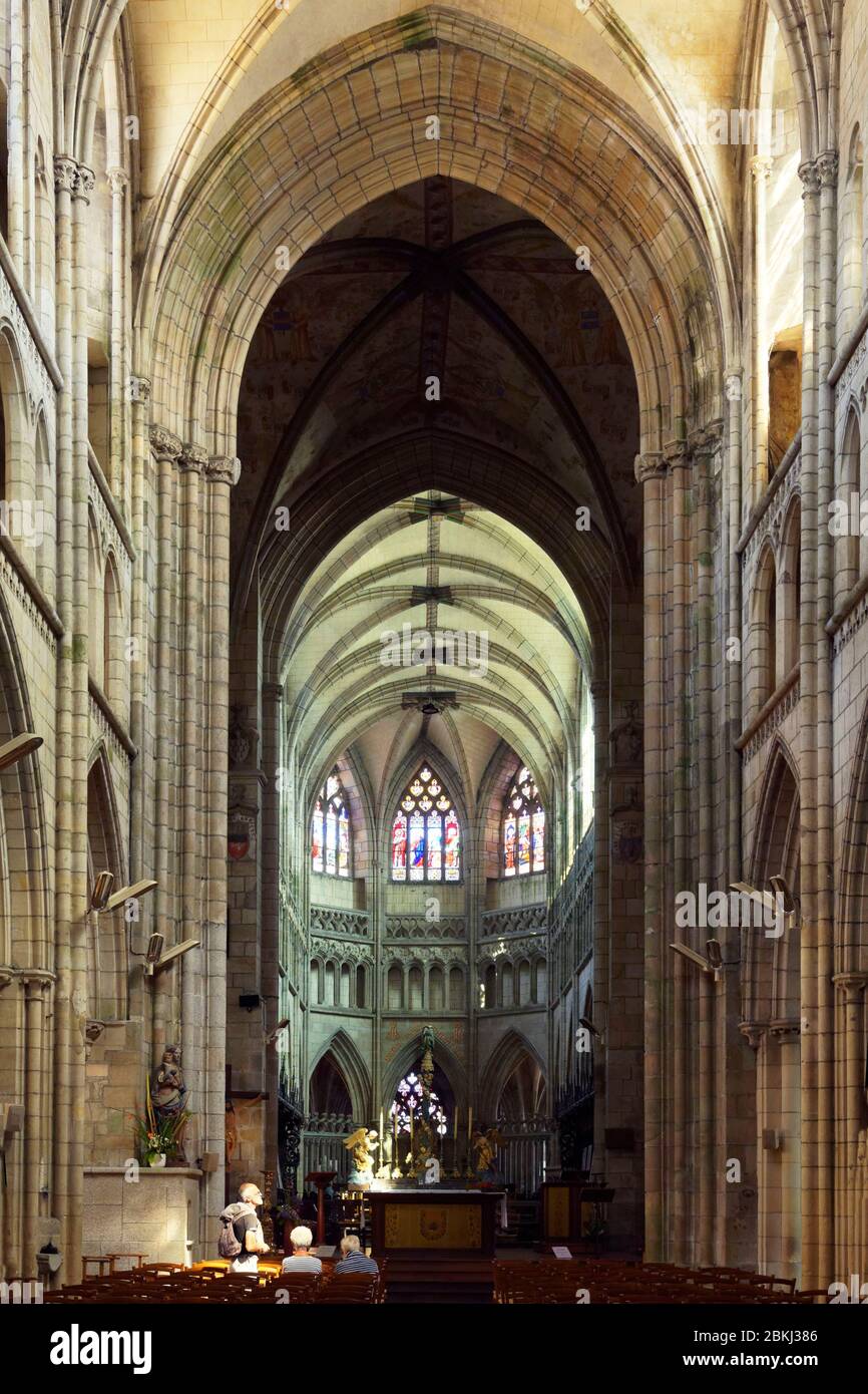 France, Finistere, Saint Pol de Léon, the Saint Paul Aurelien Cathedral ...