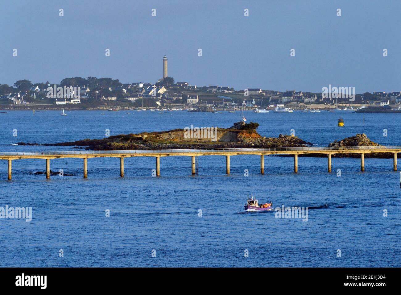France, Finistere, Iroise Sea, Roscoff, Batz island in the background ...
