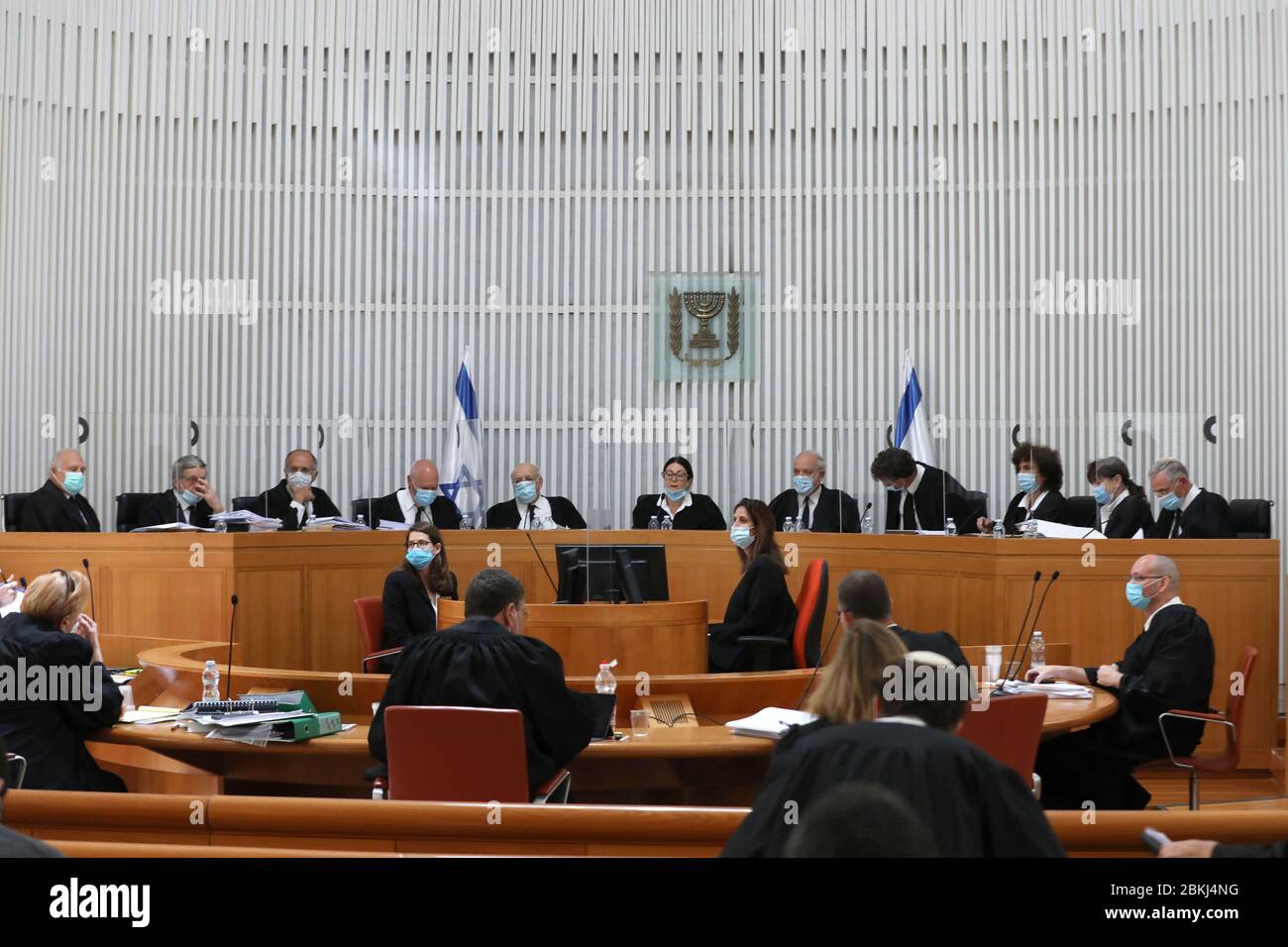 Jerusalem, Israel. 04th May, 2020. A Panel of 11 judges of the Israeli ...