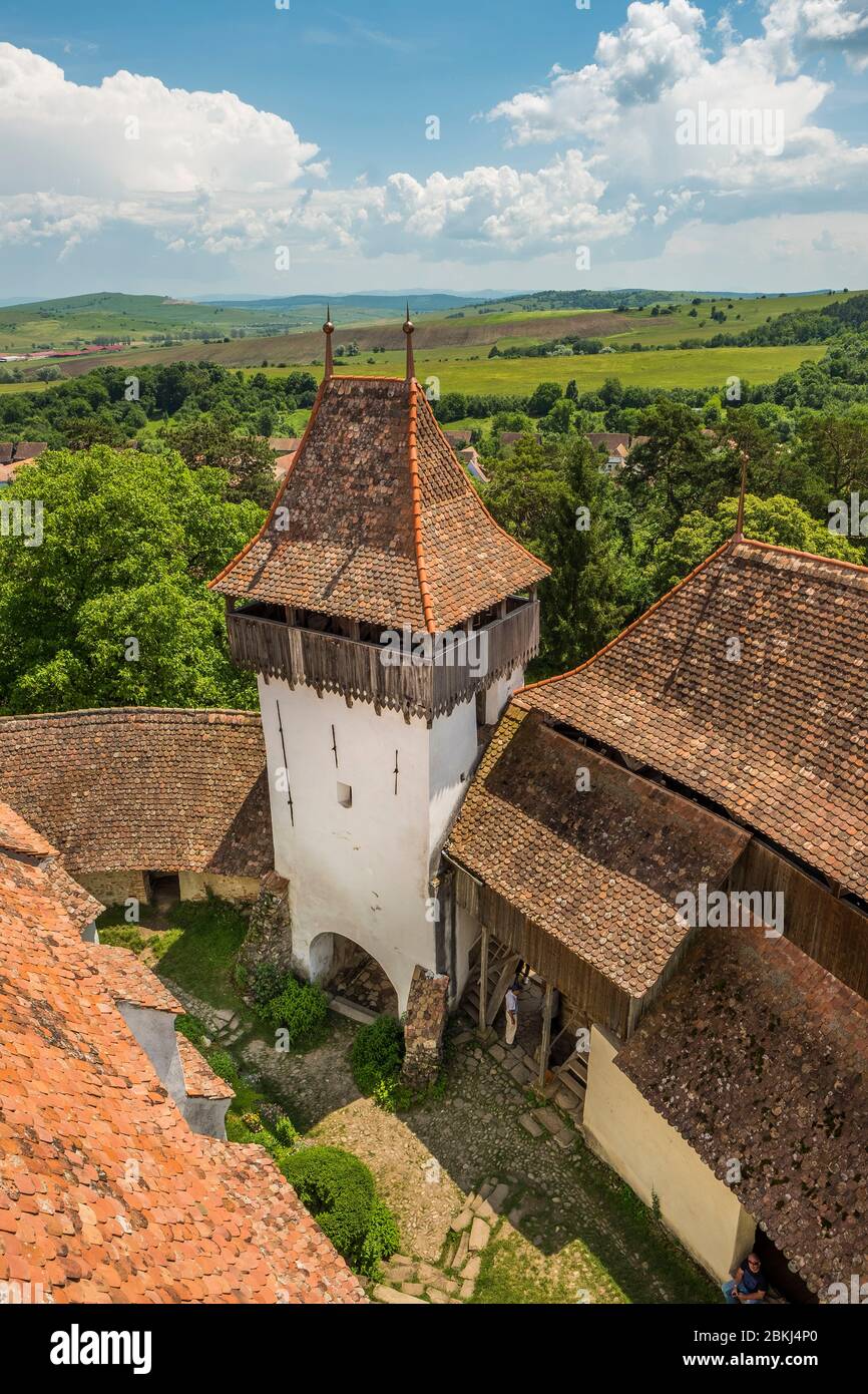 Romania, Transylvania, Viscri, village with fortified church, listed as ...