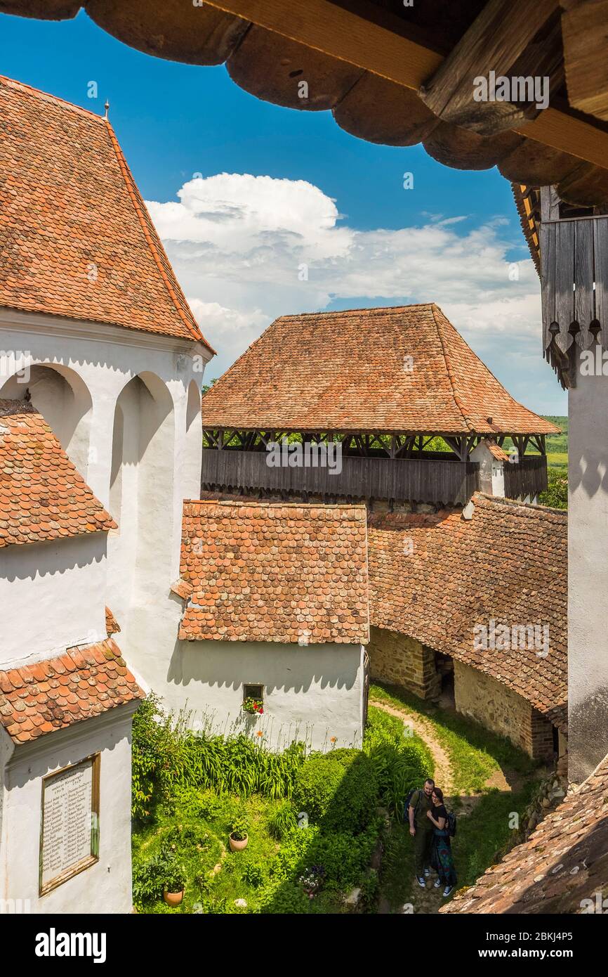 Romania, Transylvania, Viscri, village with fortified church, listed as ...