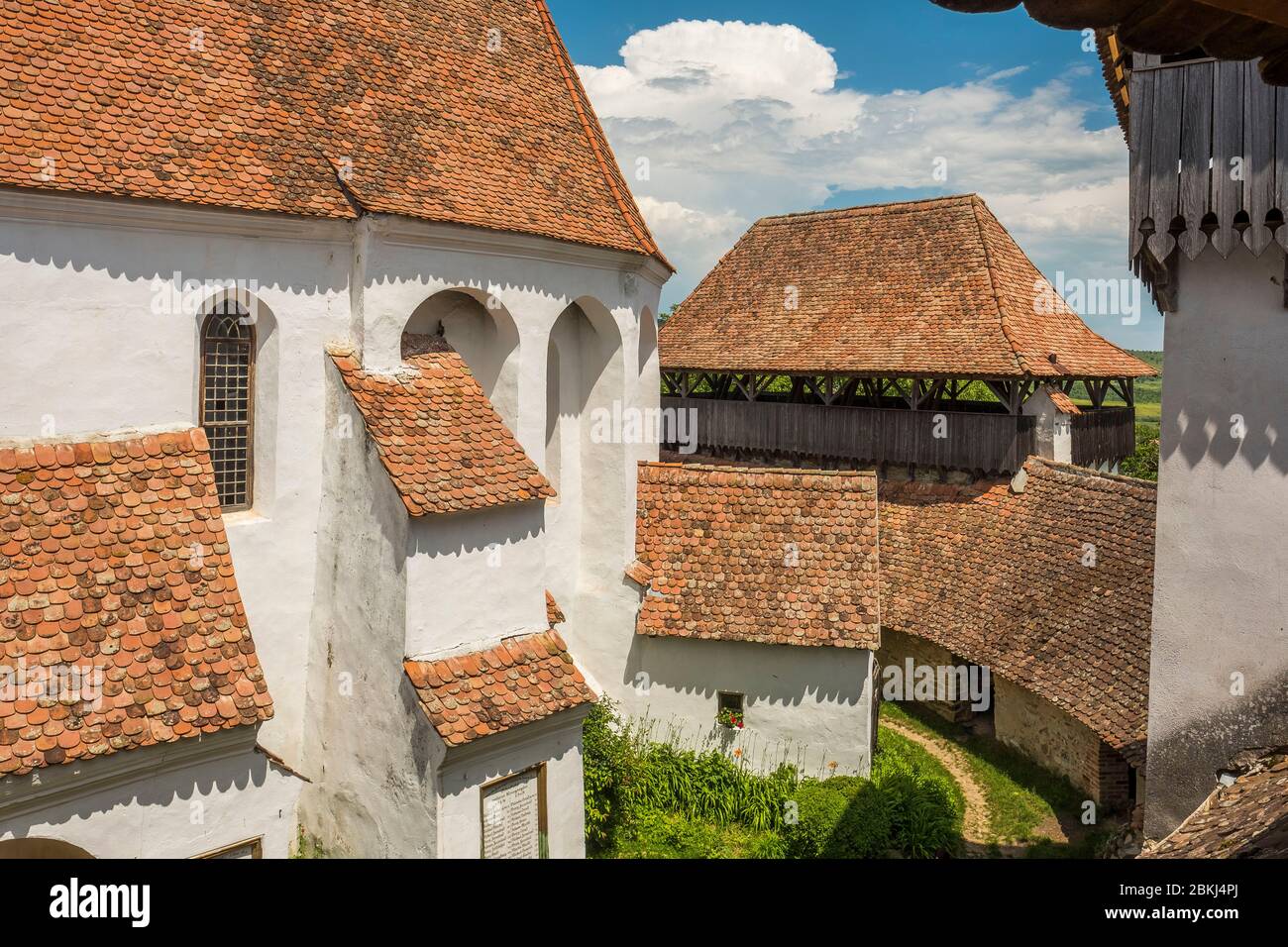 Romania, Transylvania, Viscri, village with fortified church, listed as ...