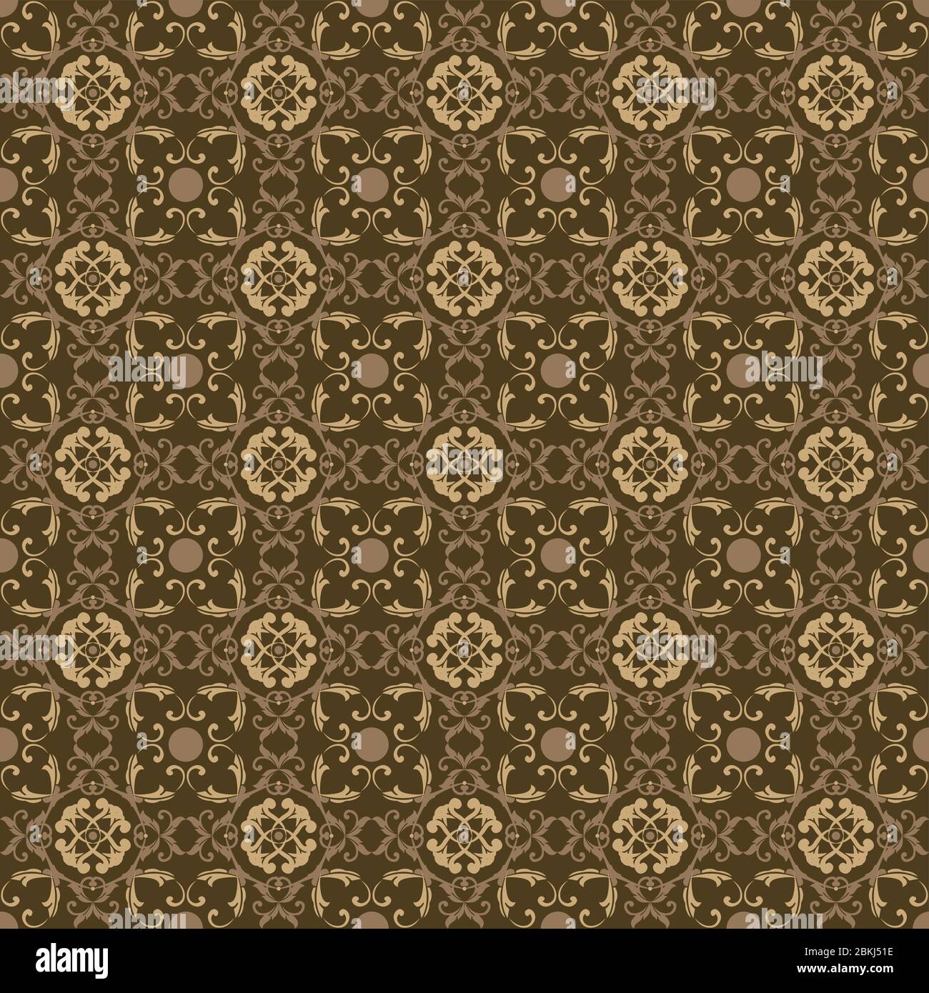Elegant traditional batik pattern design with brown color design Stock ...