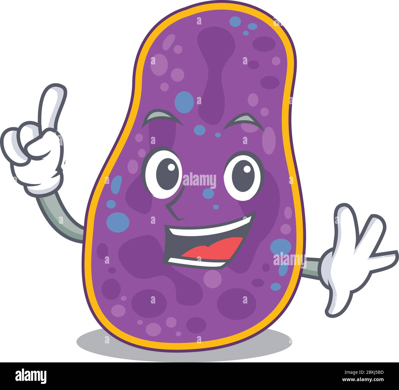 Shigella sp. bacteria mascot character design with one finger gesture ...