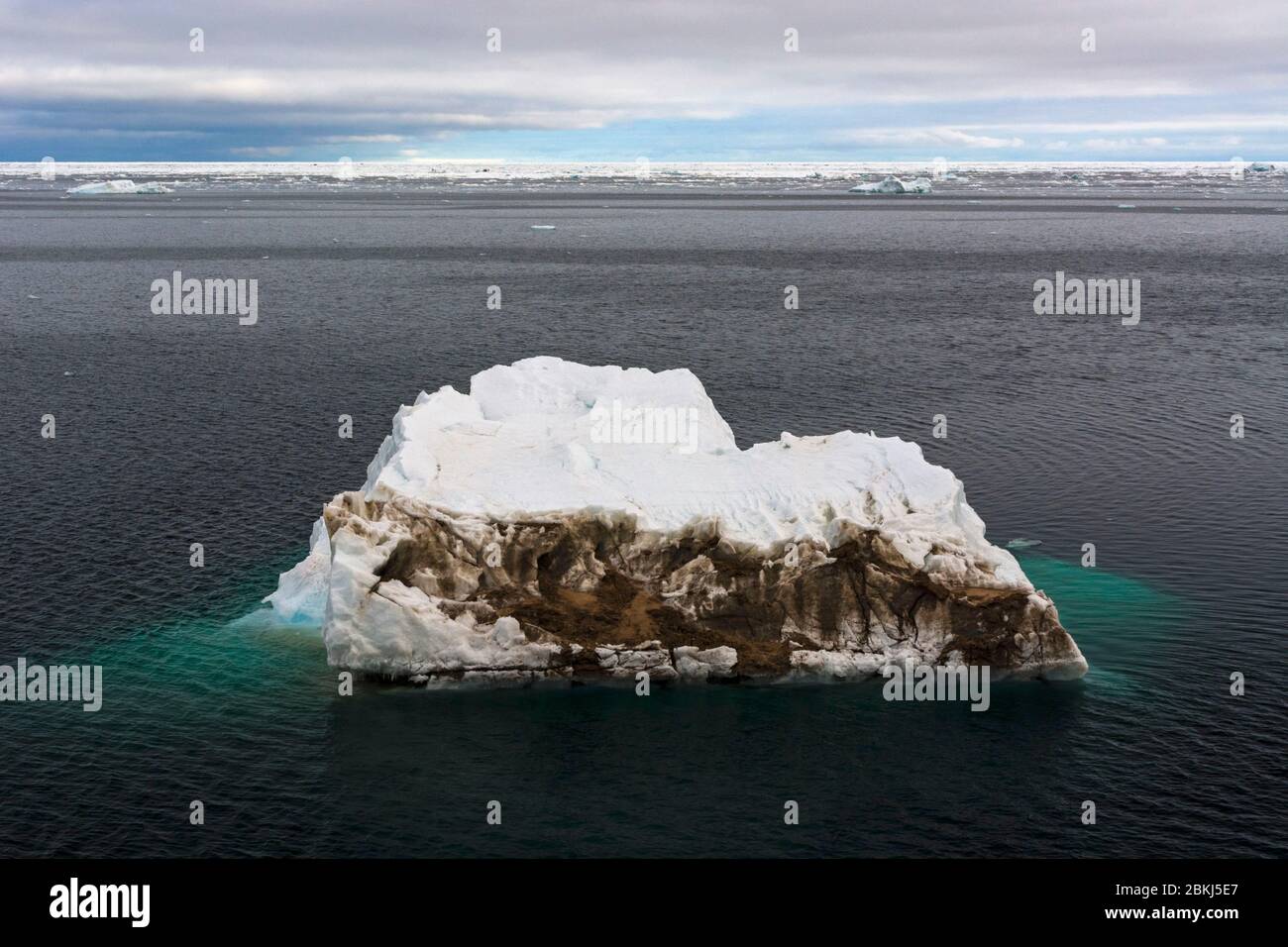 Ice floes in the Erik Eriksenstretet, strait separating Kong Karls Land ...