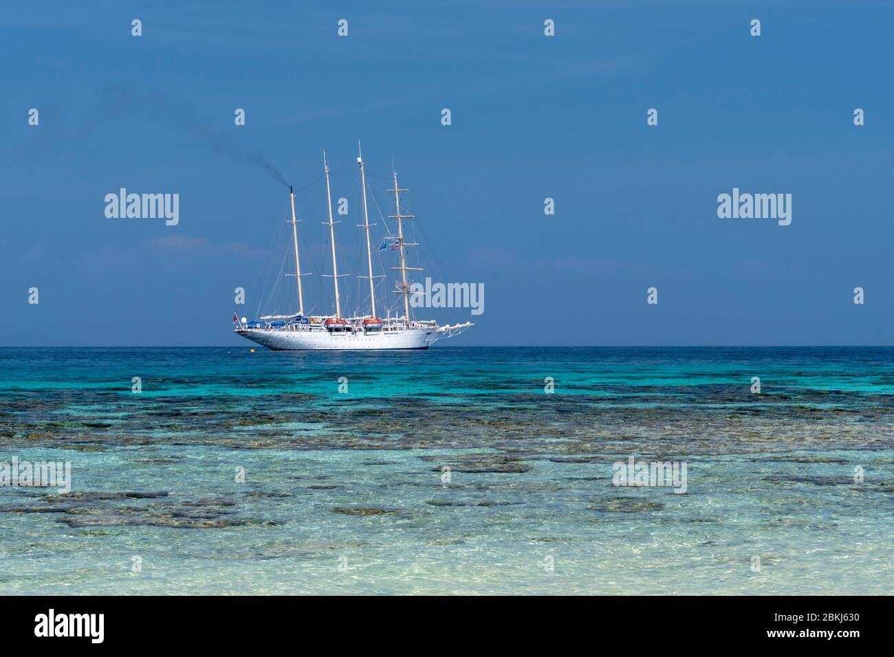 Star Clipper cruise ship in the Andaman sea, Ko Rok Nok, Ko Lanta ...
