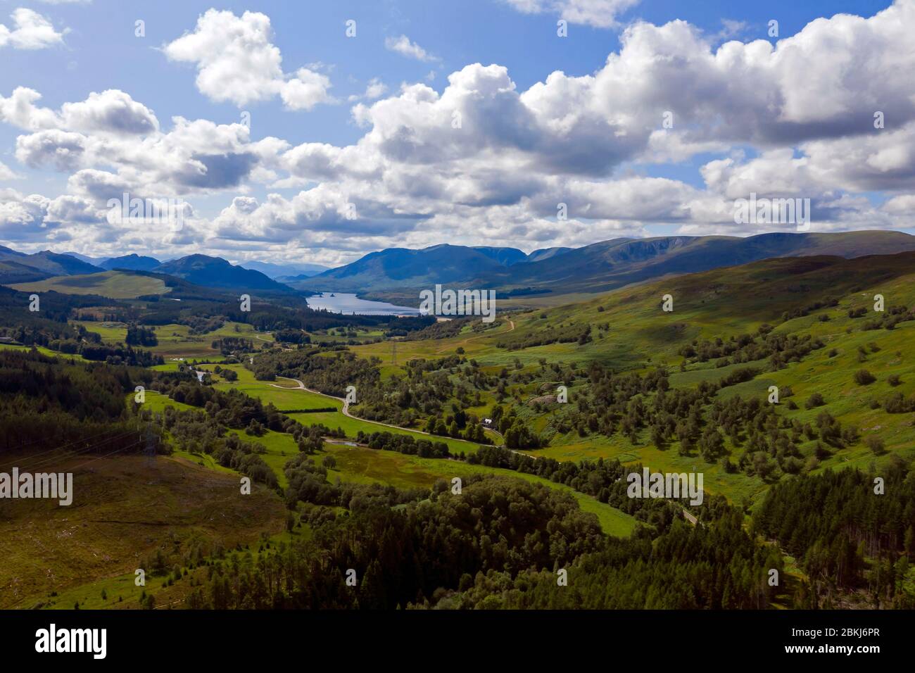 United Kingdom, Scotland, Highlands, Loch Laggan, Creag Meagaidh ...
