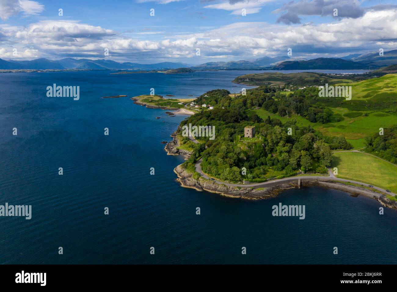 Aerial view dunollie castle hi-res stock photography and images - Alamy