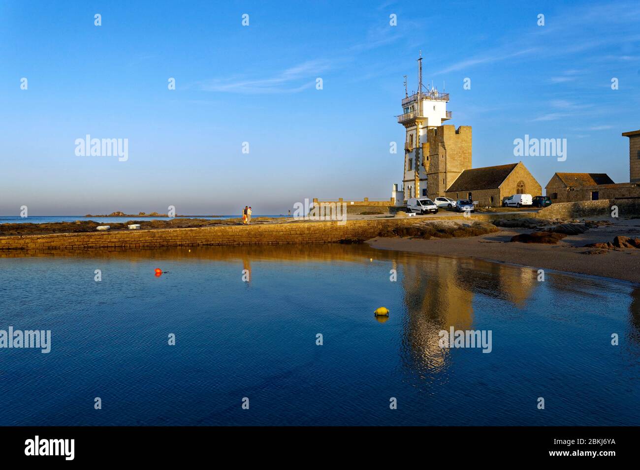 France, Finistere, Penmarch, St Pierre harbour, St Pierre chapel and ...