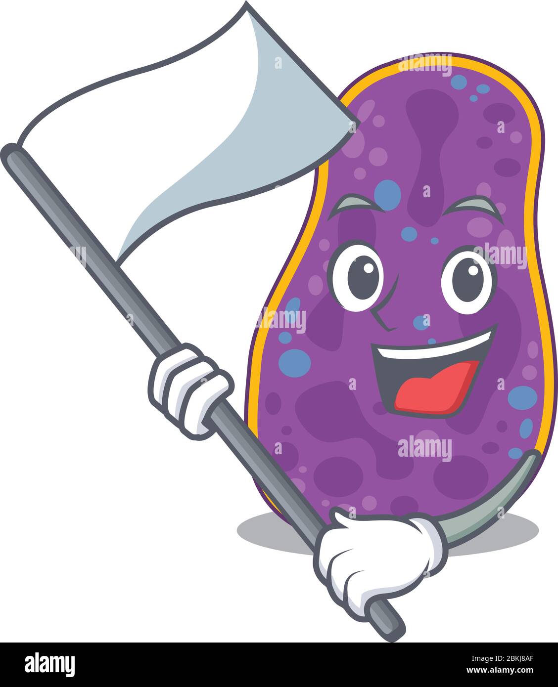 A nationalistic shigella sp. bacteria mascot character design with flag ...