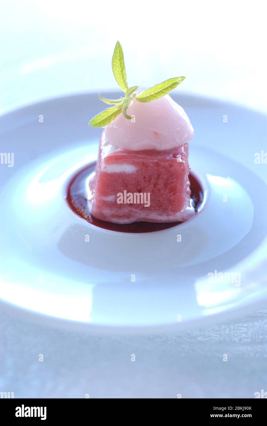 Raspberry lemon sorbet Stock Photo - Alamy