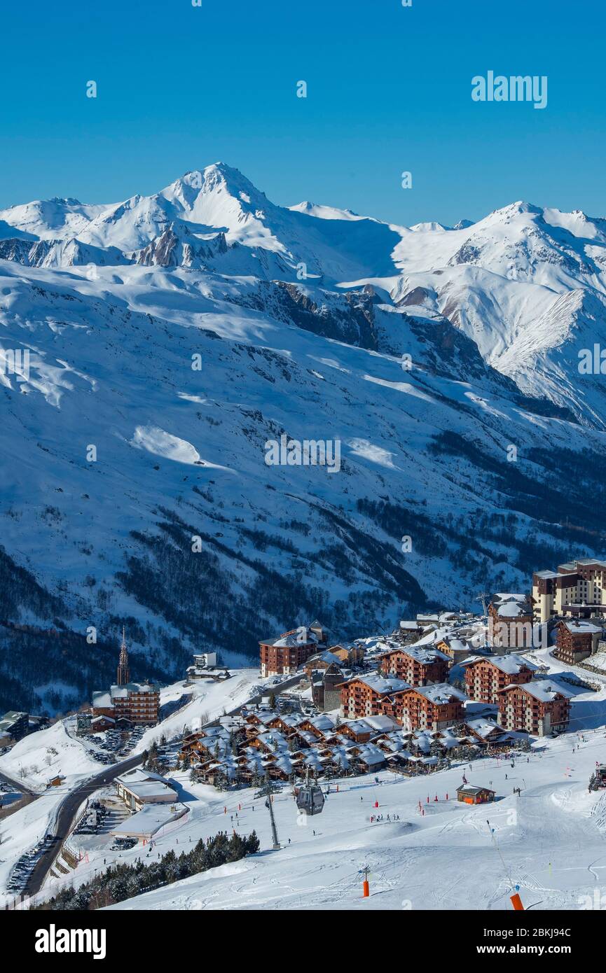France, Savoie , Vanoise massif, three valleys ski area, Saint Martin ...