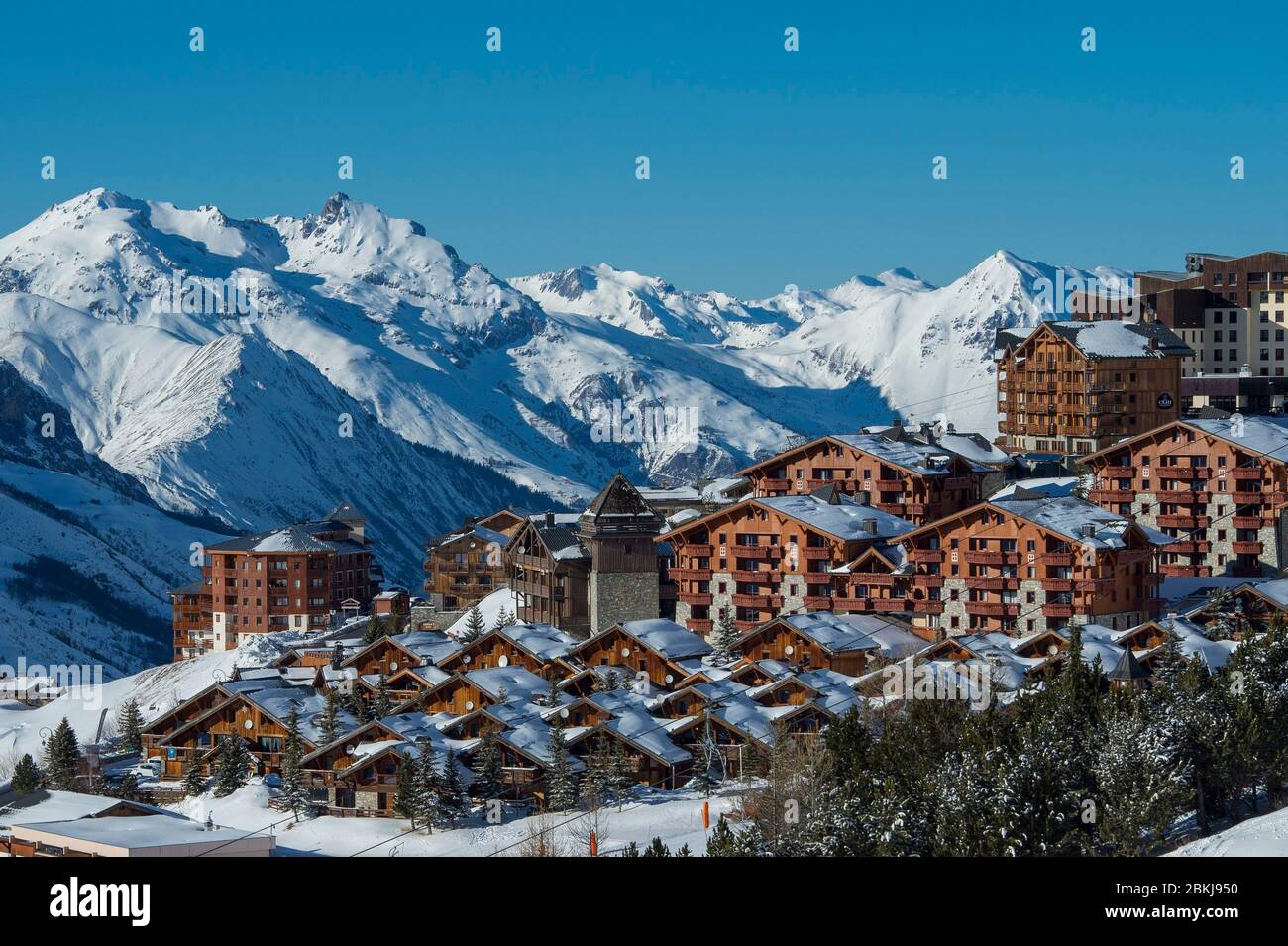 France, Savoie , Vanoise massif, three valleys ski area, Saint Martin ...