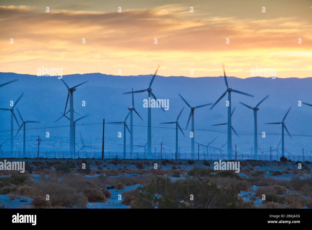 Wind Power During Sunrise Stock Photo - Alamy