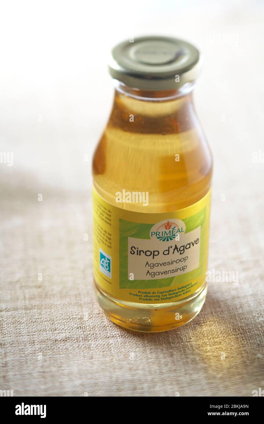 Organic ingredients, agave syrup Stock Photo - Alamy