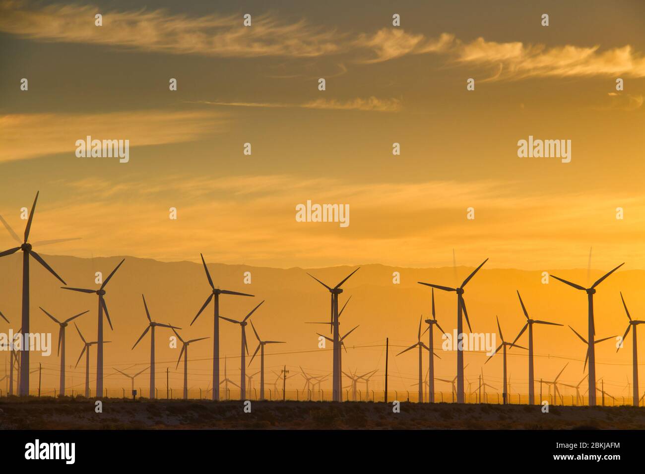 Wind Power During Sunrise Stock Photo - Alamy