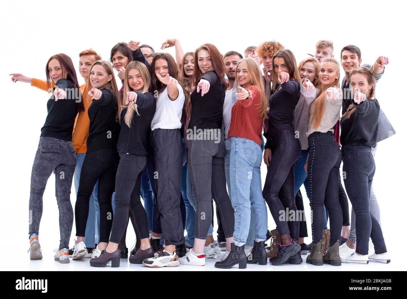 large group of casual young people standing together Stock Photo - Alamy