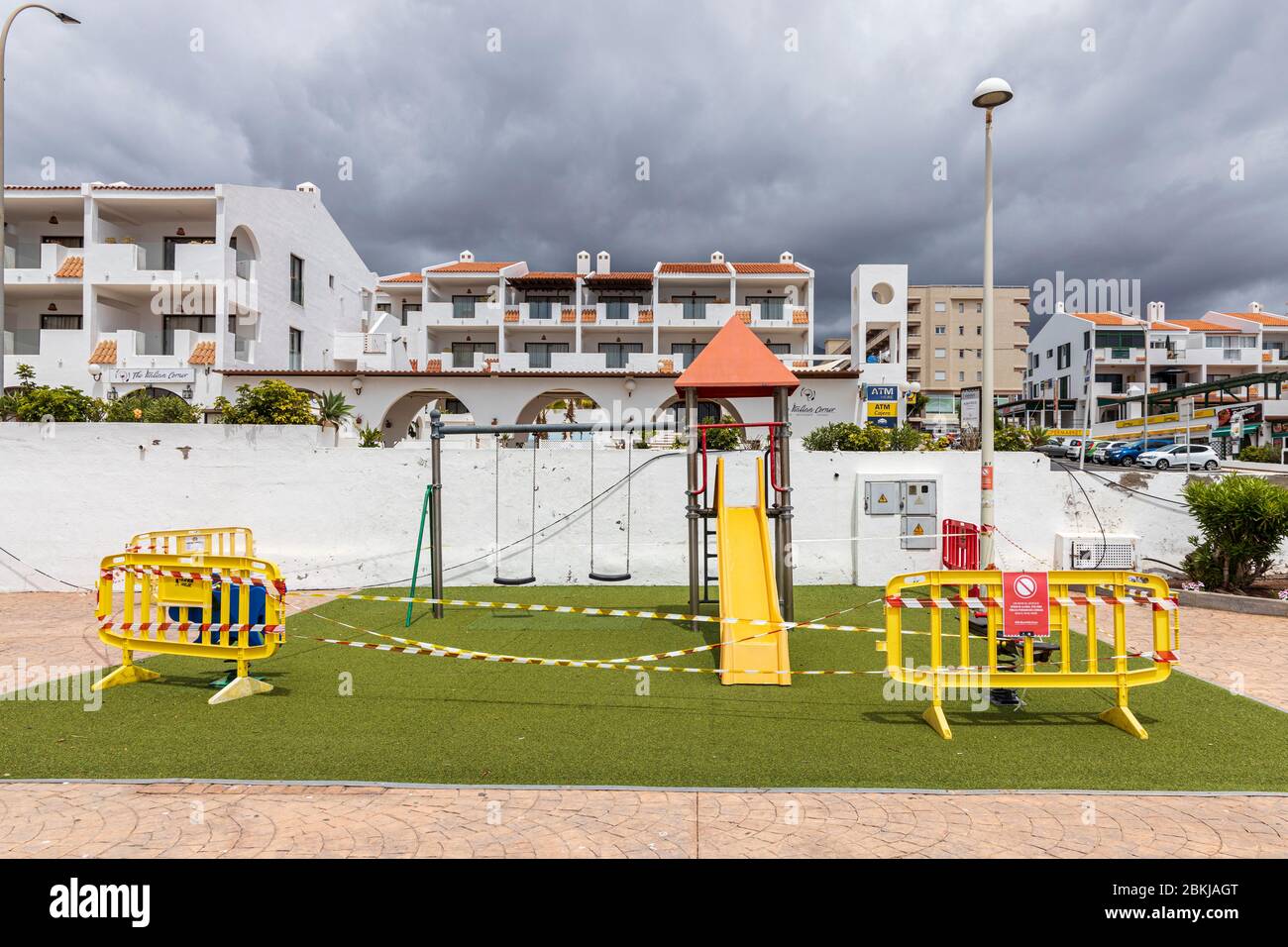 Childrens playground taped off hi-res stock photography and images - Alamy