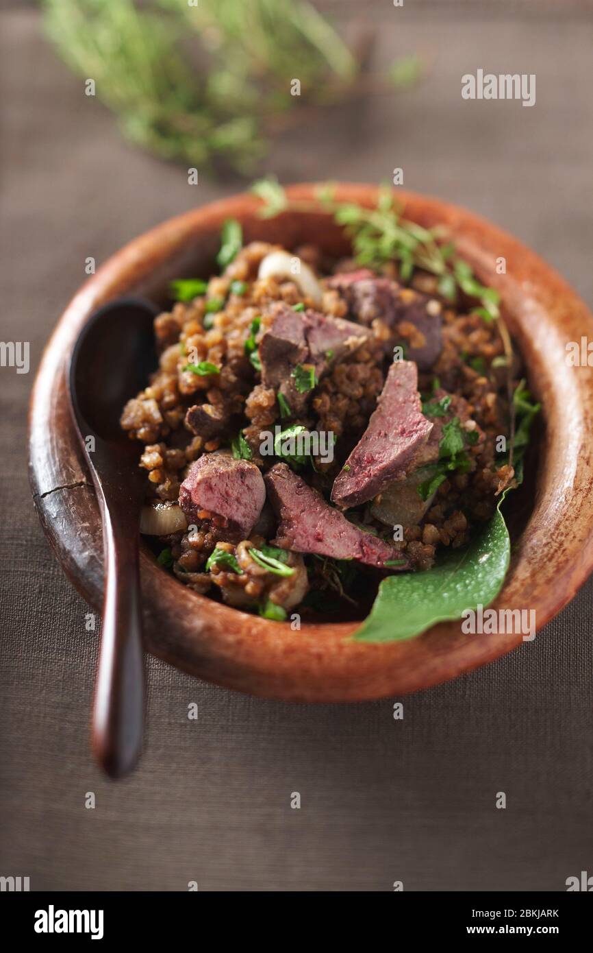 Organic, kasha poultry liver Stock Photo - Alamy