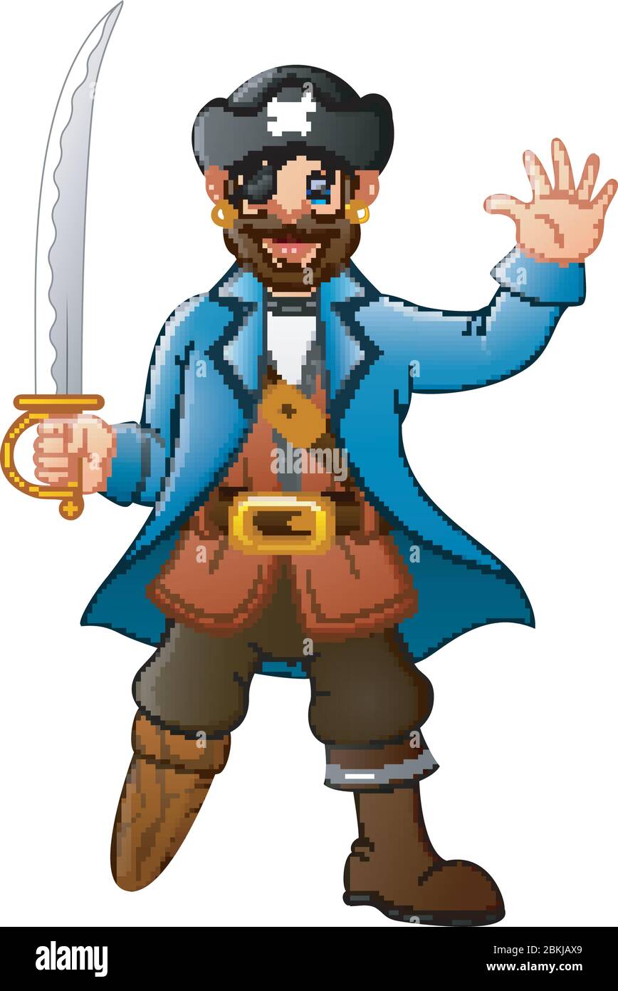 Cartoon pirate holding a sword Stock Vector Image & Art - Alamy