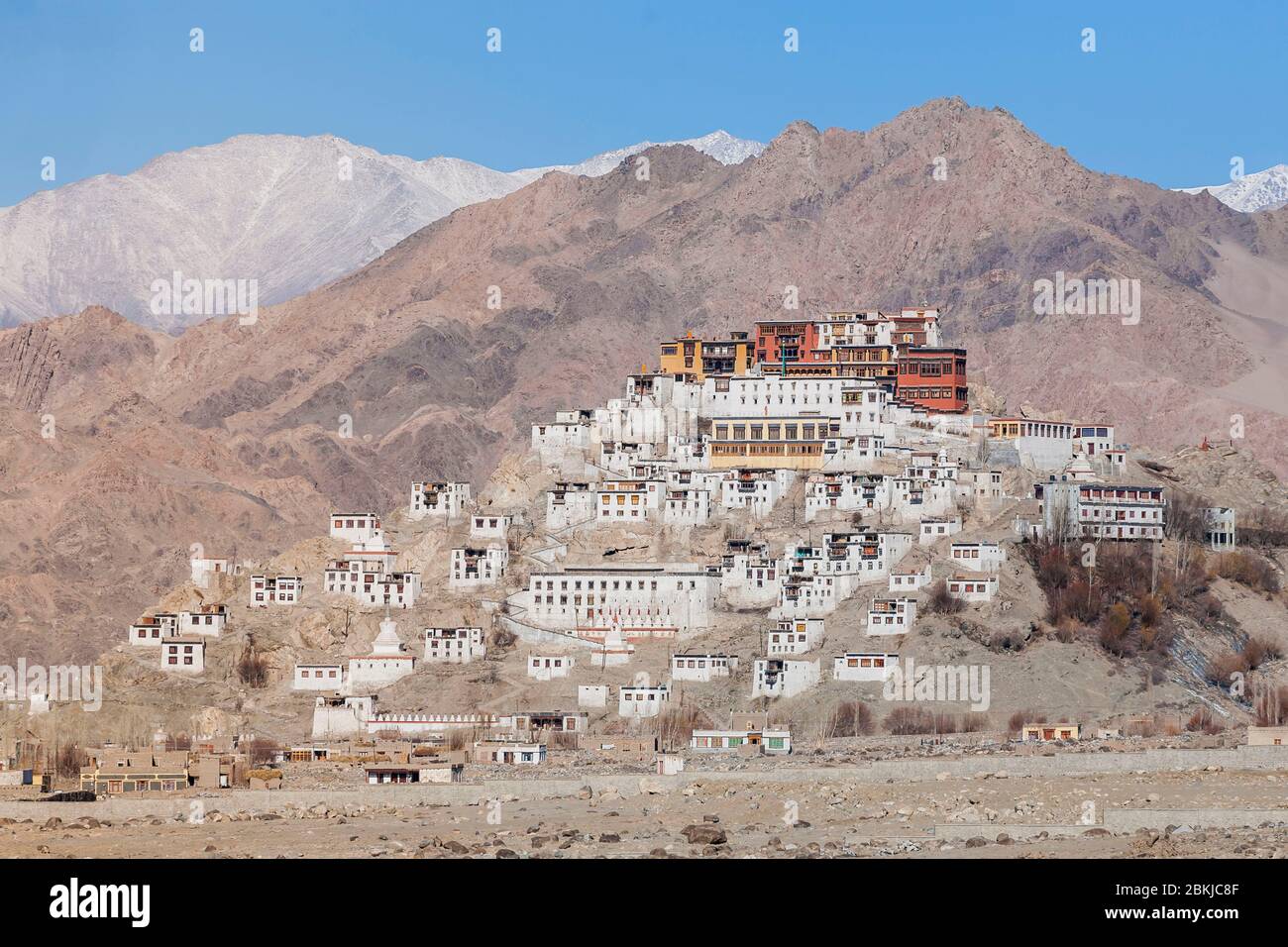 India, Jammu and Kashmir, Indus Valley, Ladakh, Thiksey Gompa, hilltop ...