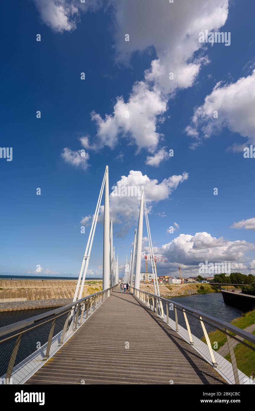 DUNKIRK, FRANCE - AUGUST 13, 2019: People crossing the Passerelle du ...