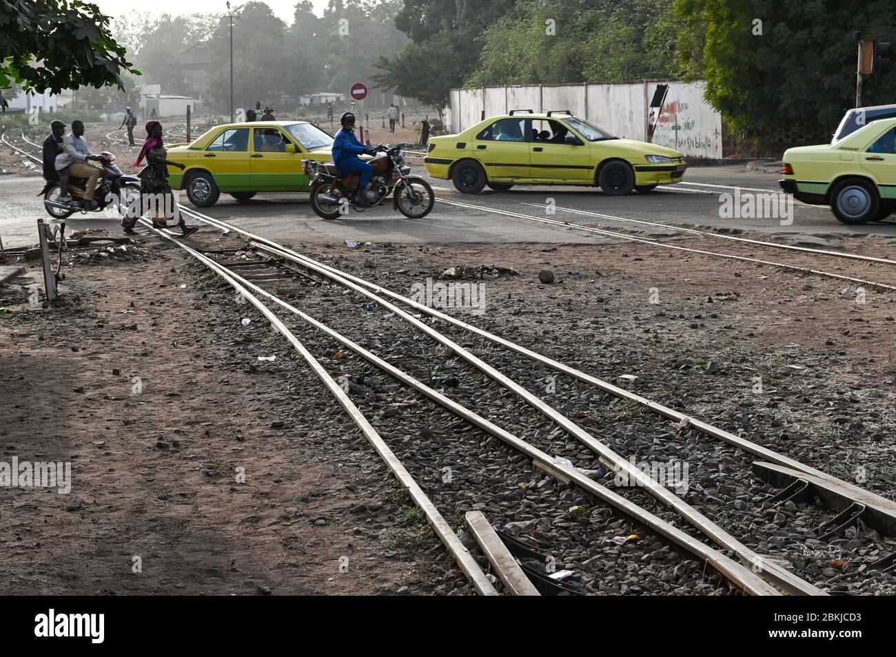 MALI, Bamako, rail track near Railway station / Bahnhof, Bahnlinie ...