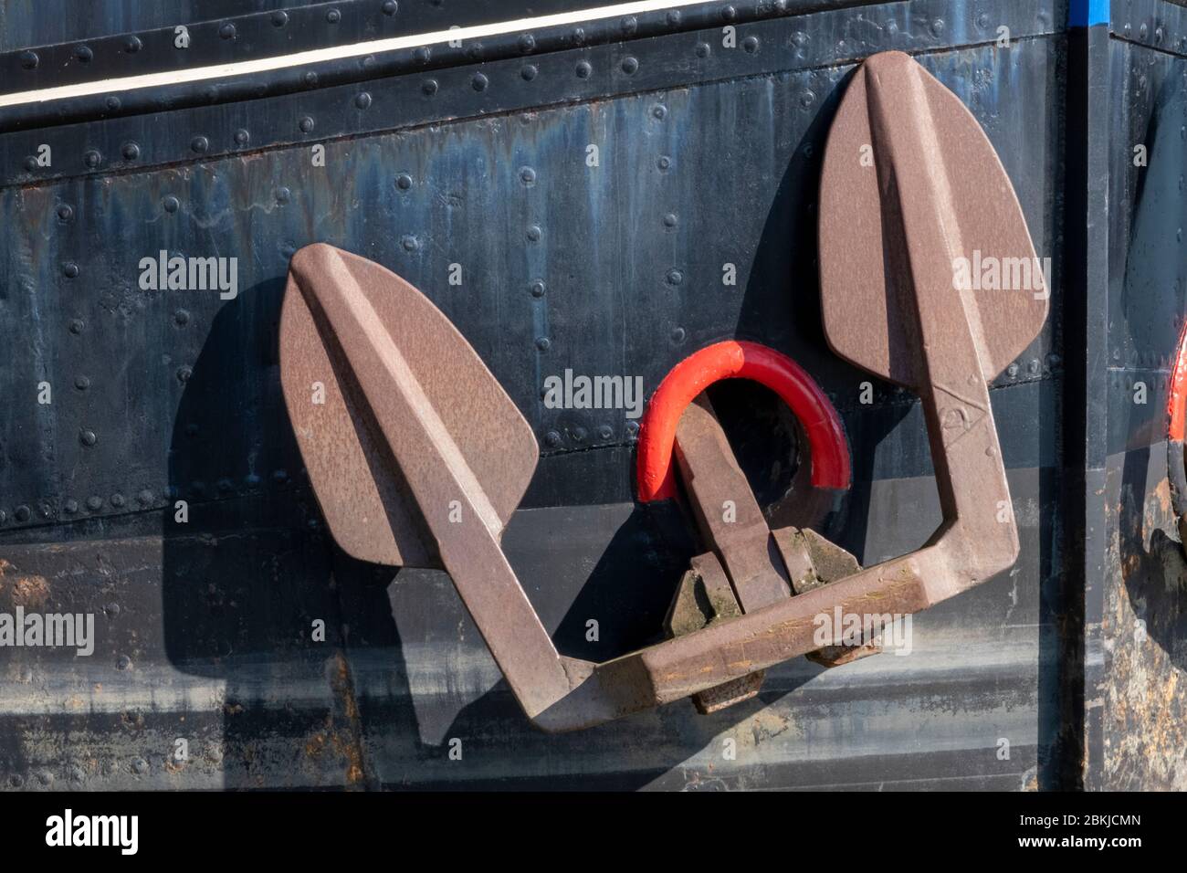 front of barge with anchor Stock Photo - Alamy