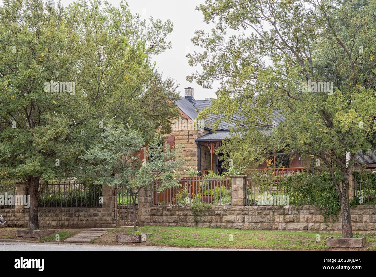 HARRISMITH, SOUTH AFRICA - MARCH 16, 2020: An old, histroric sandstone ...