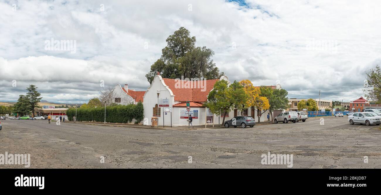 HARRISMITH, SOUTH AFRICA - MARCH 16, 2020: A panoramic street scene ...