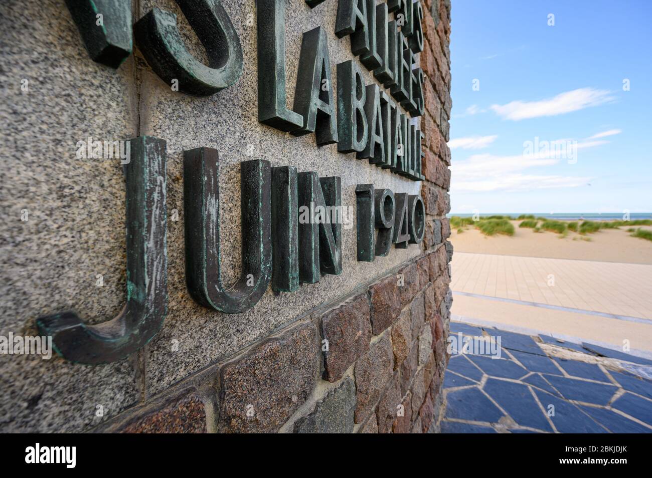 DUNKIRK, FRANCE - AUGUST 13, 2019: Close up of the plaque on The ...
