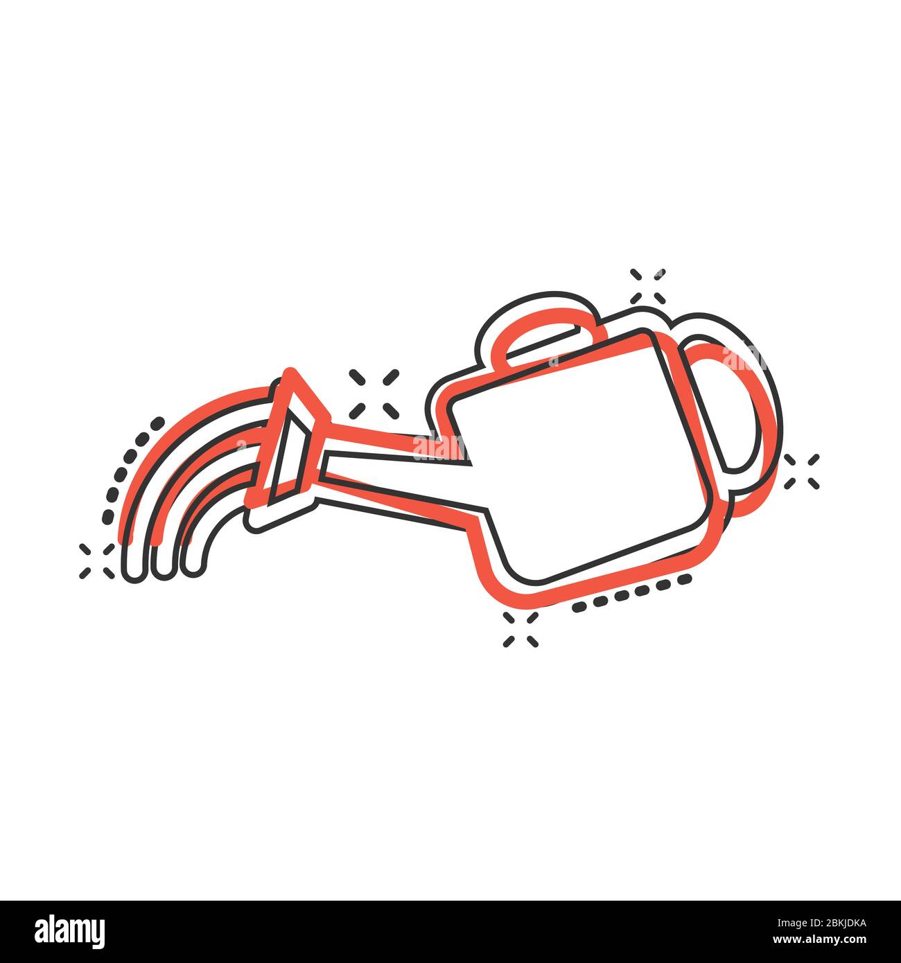 Water can icon in comic style. Irrigation garden cartoon vector ...