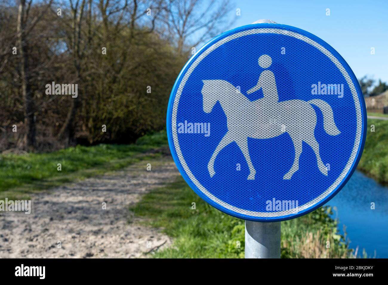 Sign indicating bridle path in the netherlands Stock Photo - Alamy