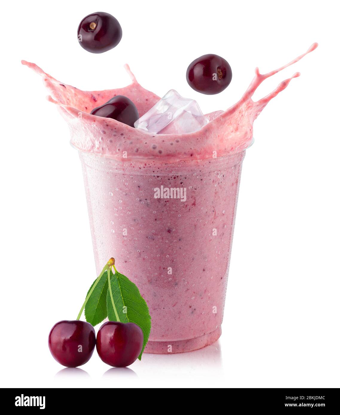 cherry milkshake in glass Stock Photo - Alamy