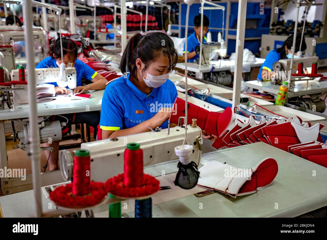 North Korea, Rason Special Economic Zone, Rajin, shoes factory Stock ...